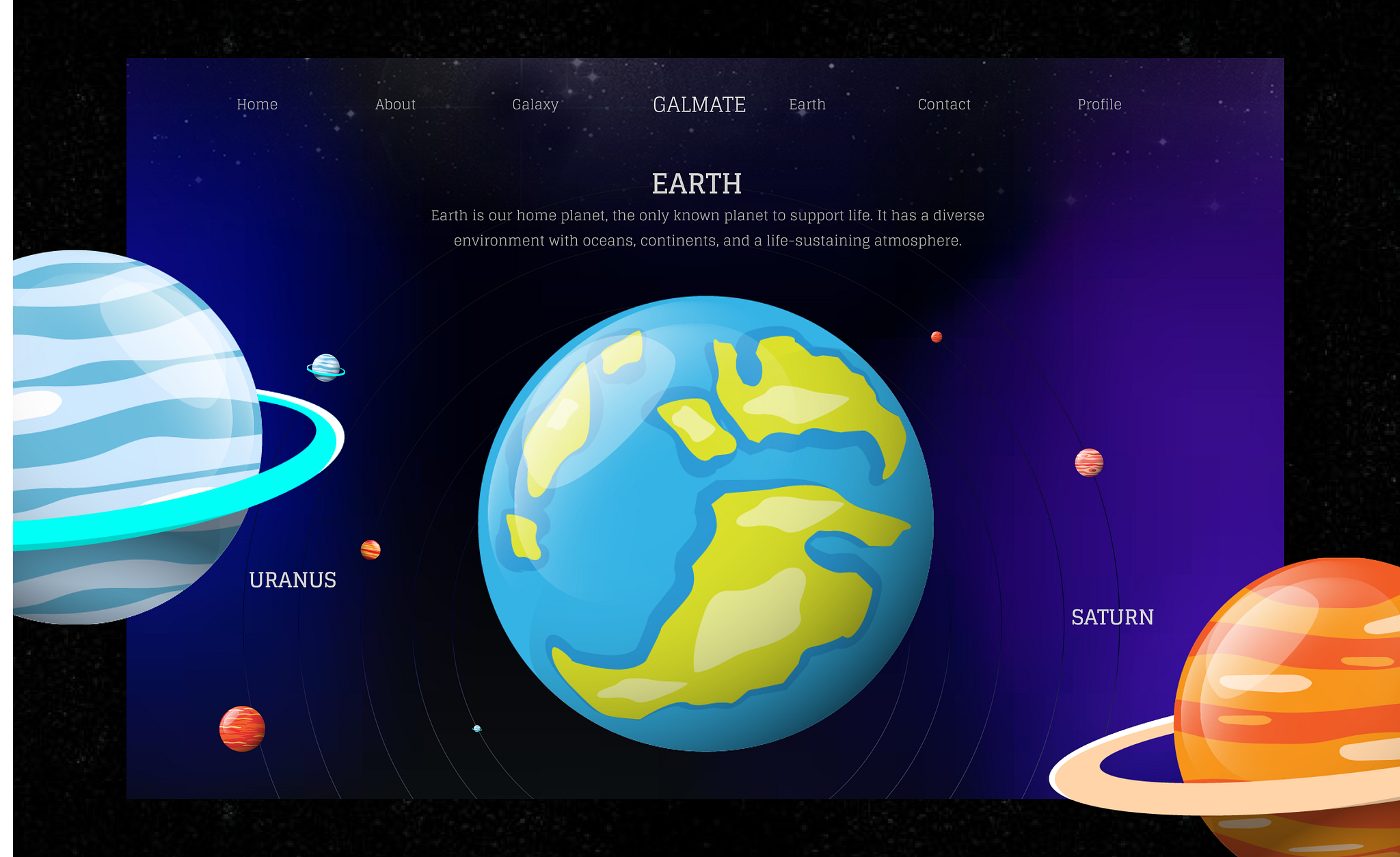 Planets Animation Website Homepage by MD. JUNAYED HOSSAIN 201-15-3121 ...