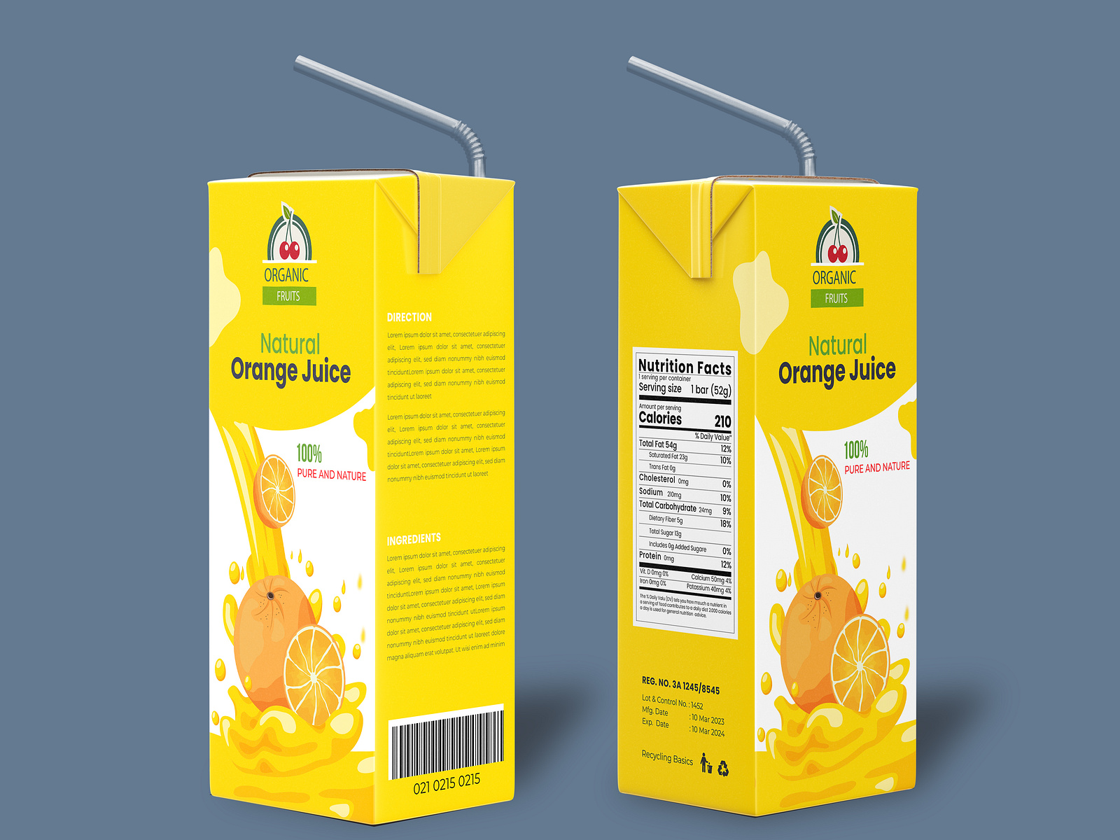 Orange Juice Box Packaging Design by Zahangir Hossain on Dribbble