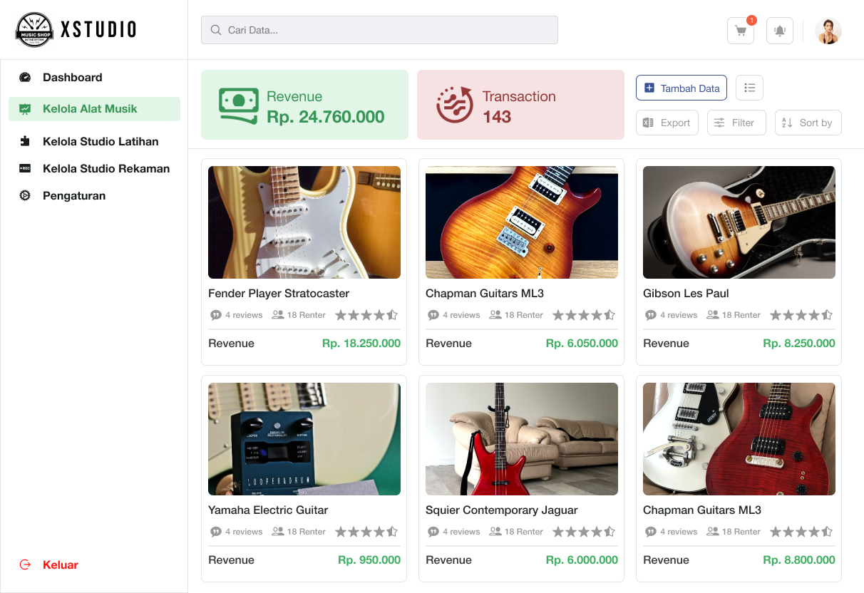 Xstudio Rental and Jamming (UAS) by Ramadhan Lutfi Hanafiah on Dribbble