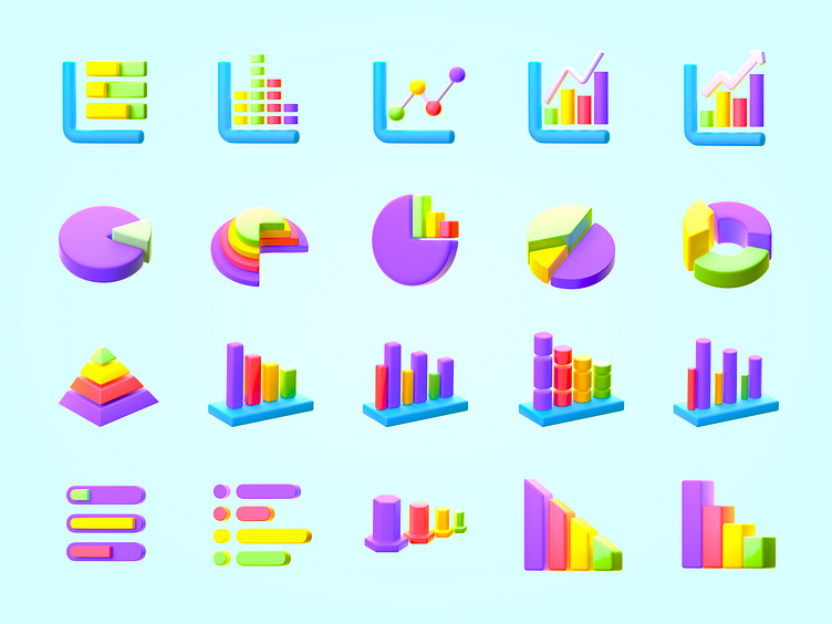 Infographics Element 3D Icon by Yasin Hasyemi for SLAB Design Studio on ...