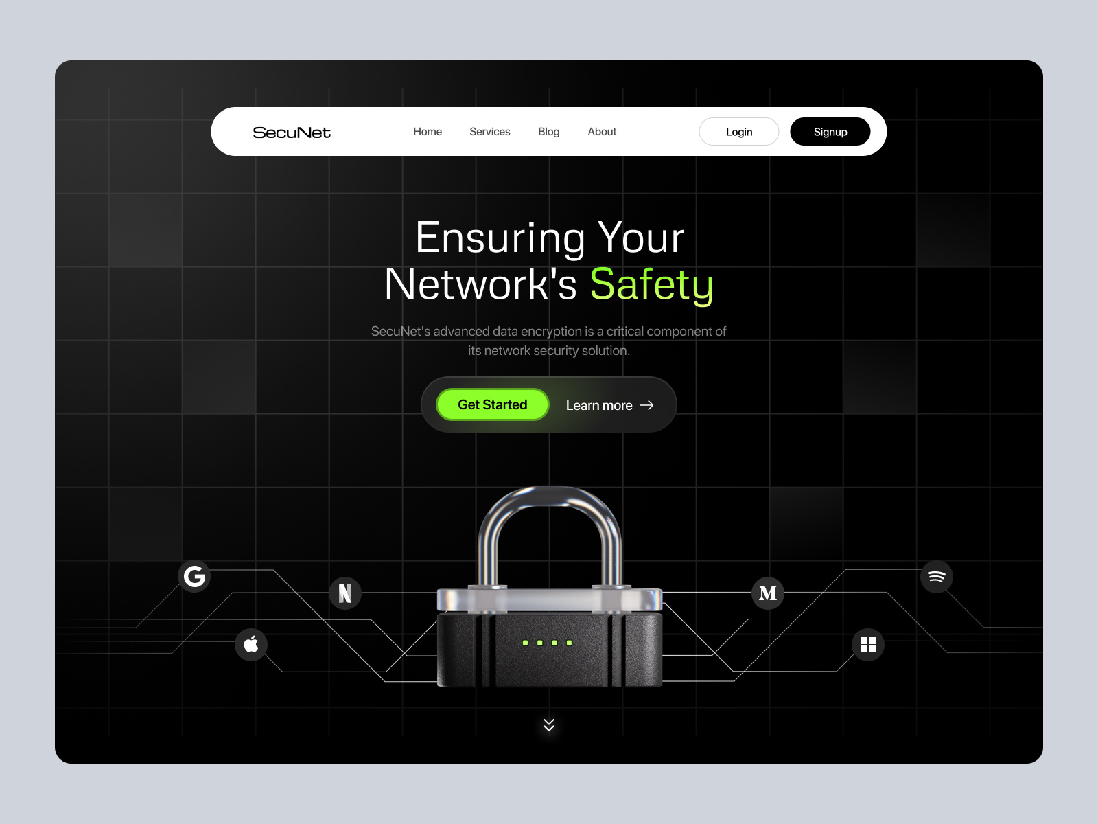 Landing page | SecuNet by Alireza for Duxica on Dribbble