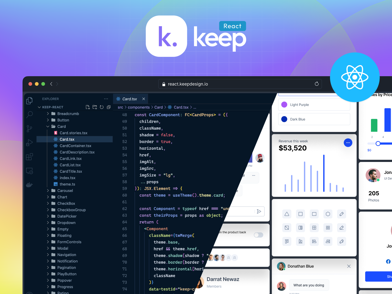 Keep React-Powered Web Solutions with Open-Source UI Compo by Ridoy Rock for StaticMania on Dribbble