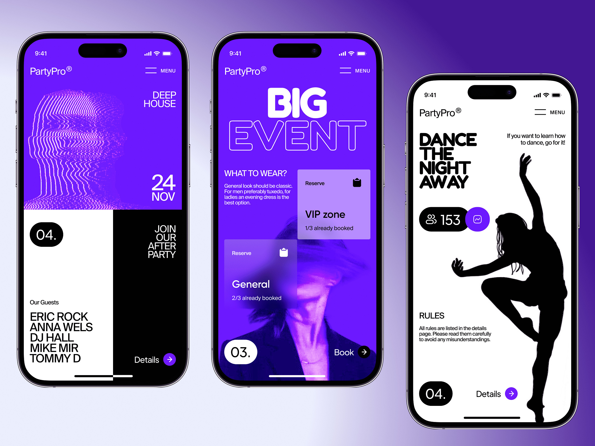 Night Parties - Mobile UI Concept by Lay – UX/UI and branding on Dribbble