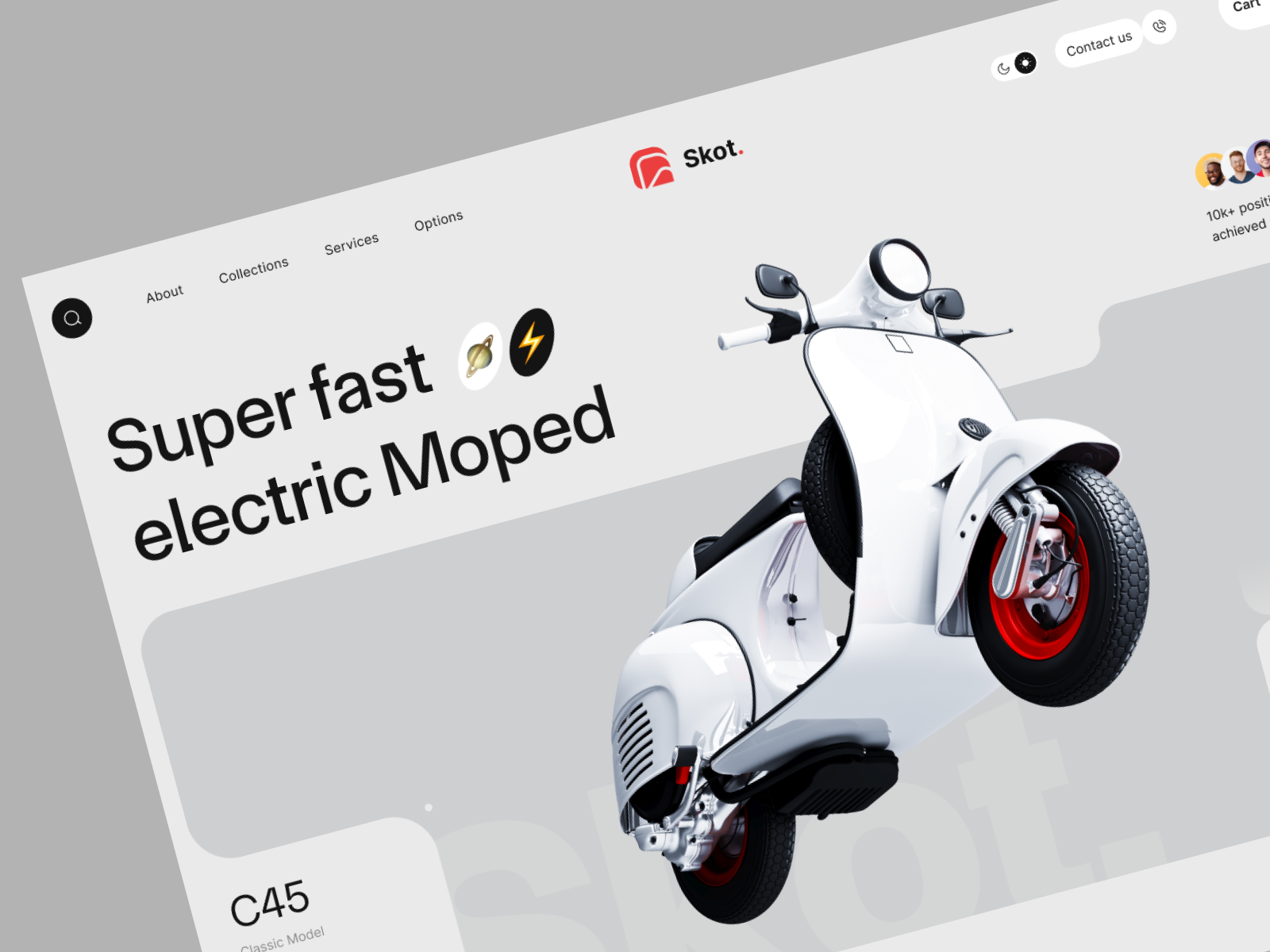 Moped Product Landing Page by Shafiqul Islam 🌱 for Lamaspace 🔥 on Dribbble