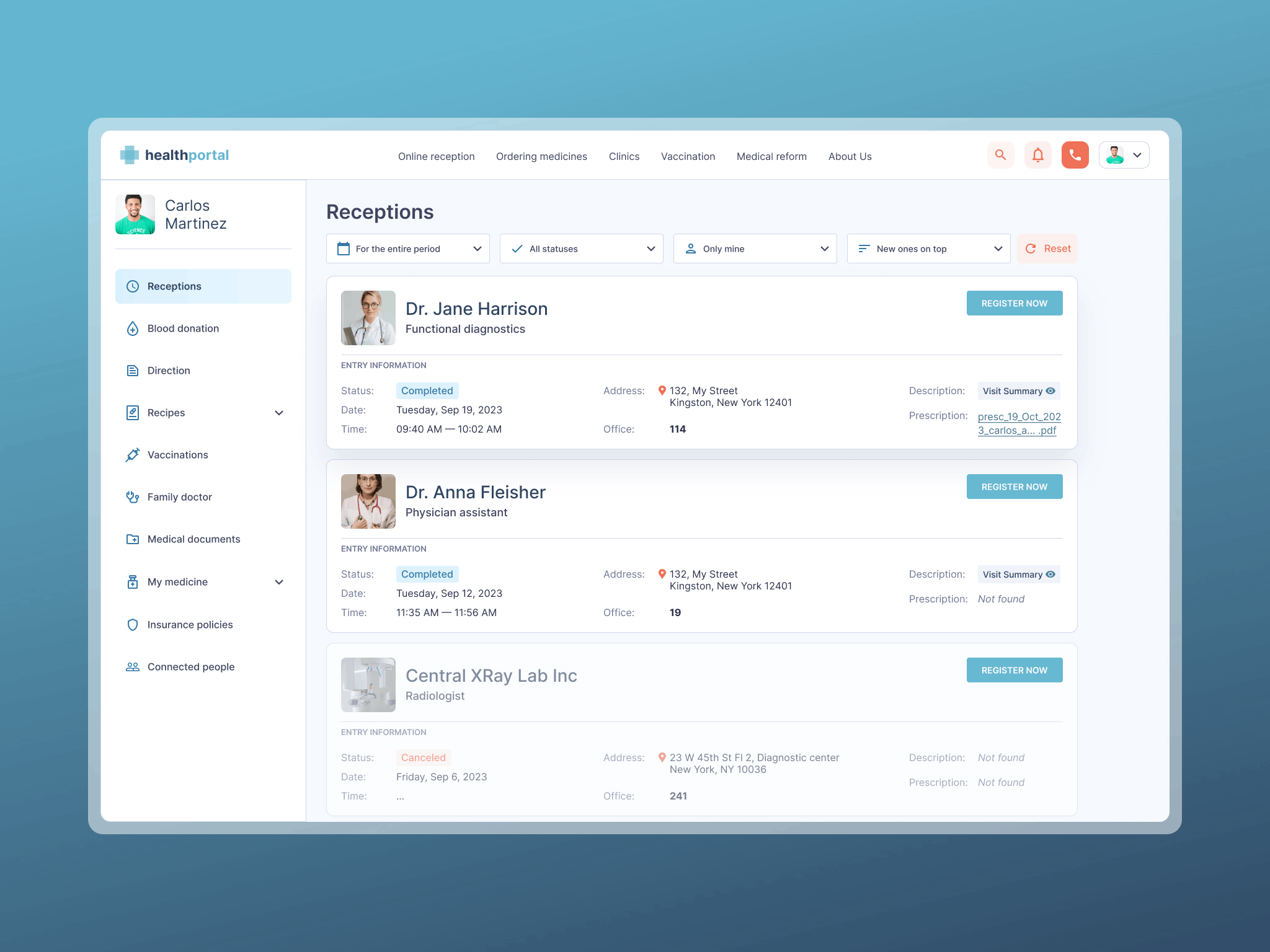 Medical Information Portal by Ivan Poddubchenko for QUARTE on Dribbble