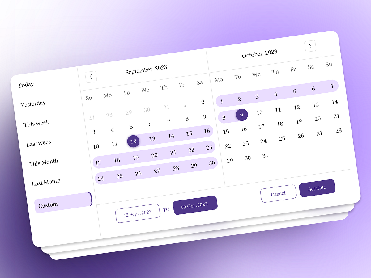 Date Picker, Design System Component by Nesa beheshtifar on Dribbble