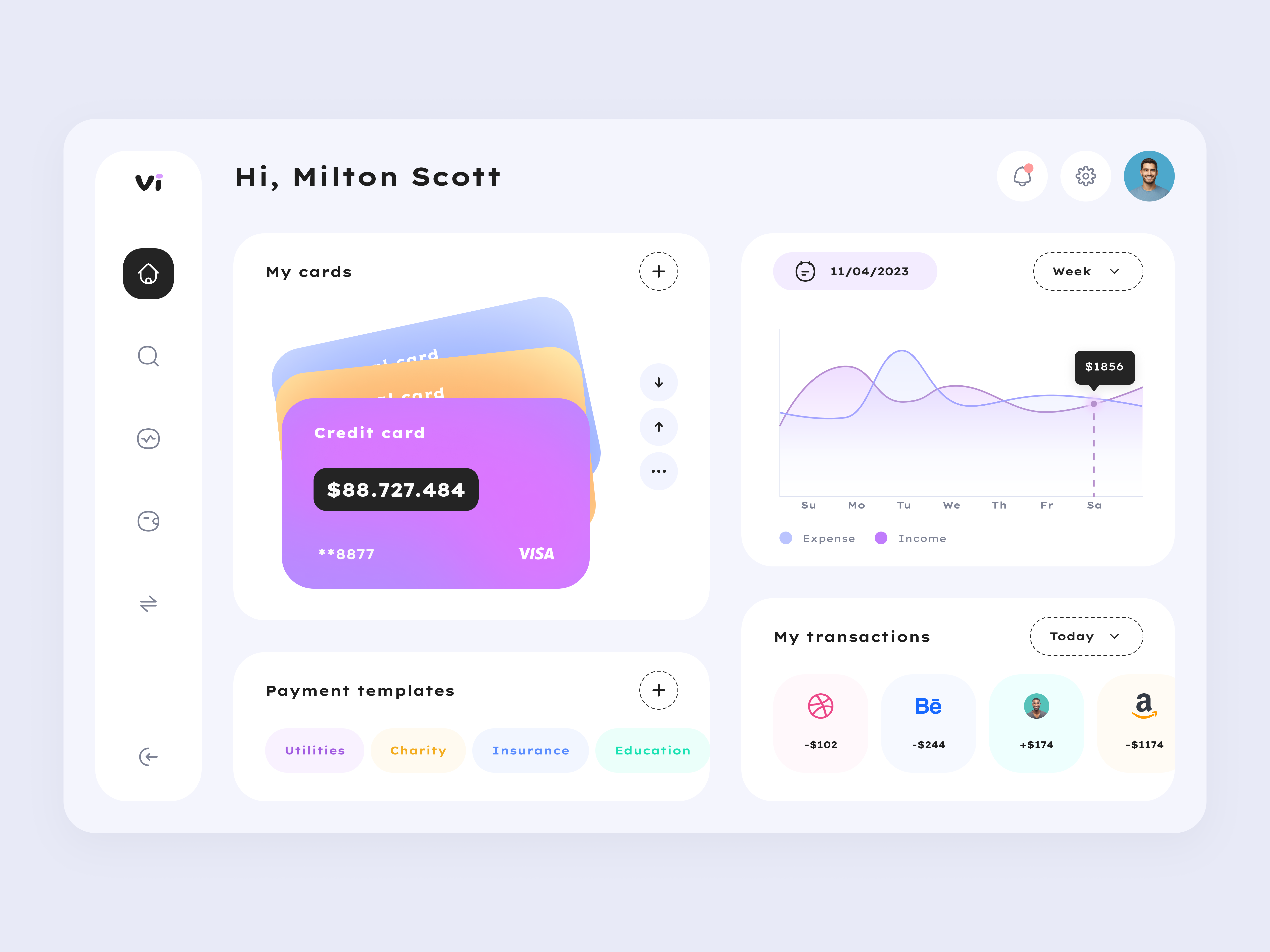 Bank | UI Dark/Light Theme by Anastasia on Dribbble