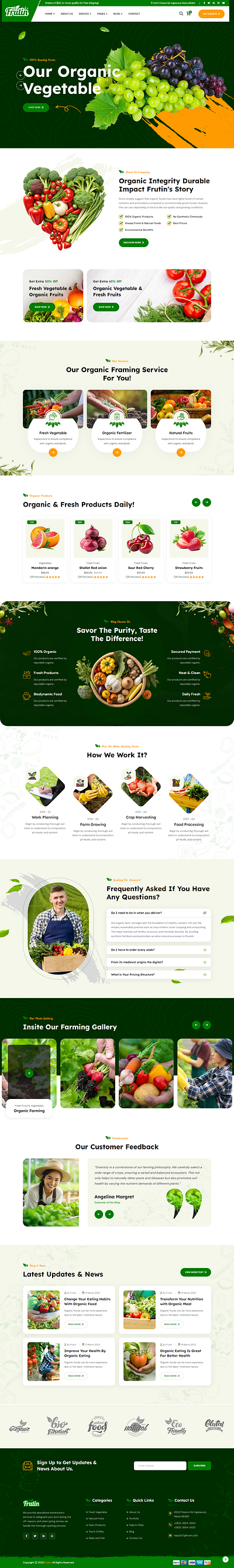Frutin - Organic & Healthy Food HTML Template by Theme Holy on Dribbble