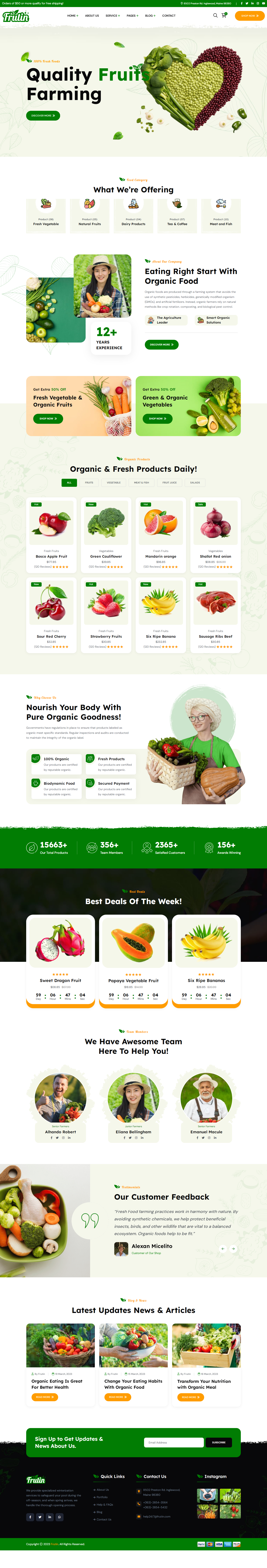 Frutin - Organic & Healthy Food HTML Template by Theme Holy on Dribbble