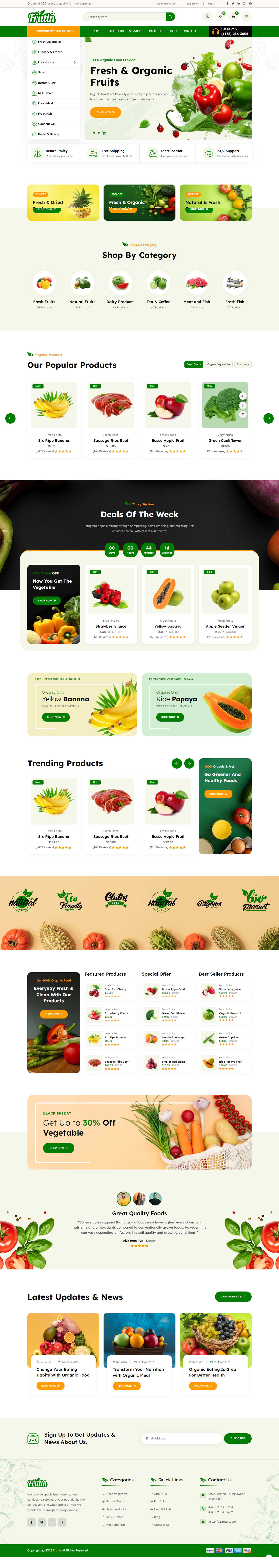 Frutin - Organic & Healthy Food HTML Template by Theme Holy on Dribbble