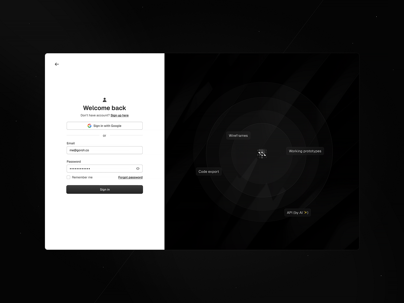 Log in page by Peter Grochowski on Dribbble