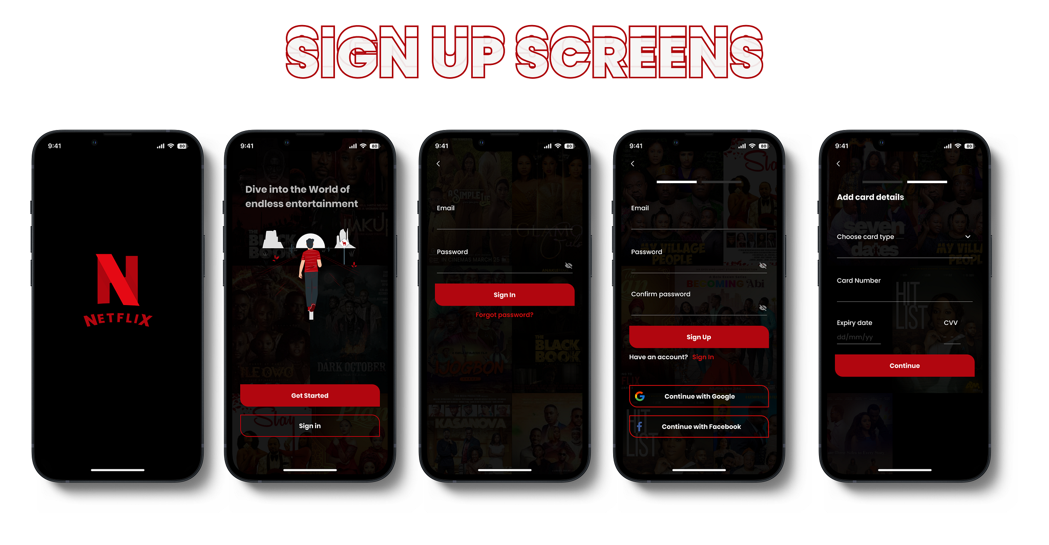 SIGNUP SCREENS REDESIGN FOR NETFLIX by Muyiwa Akinwusi on Dribbble