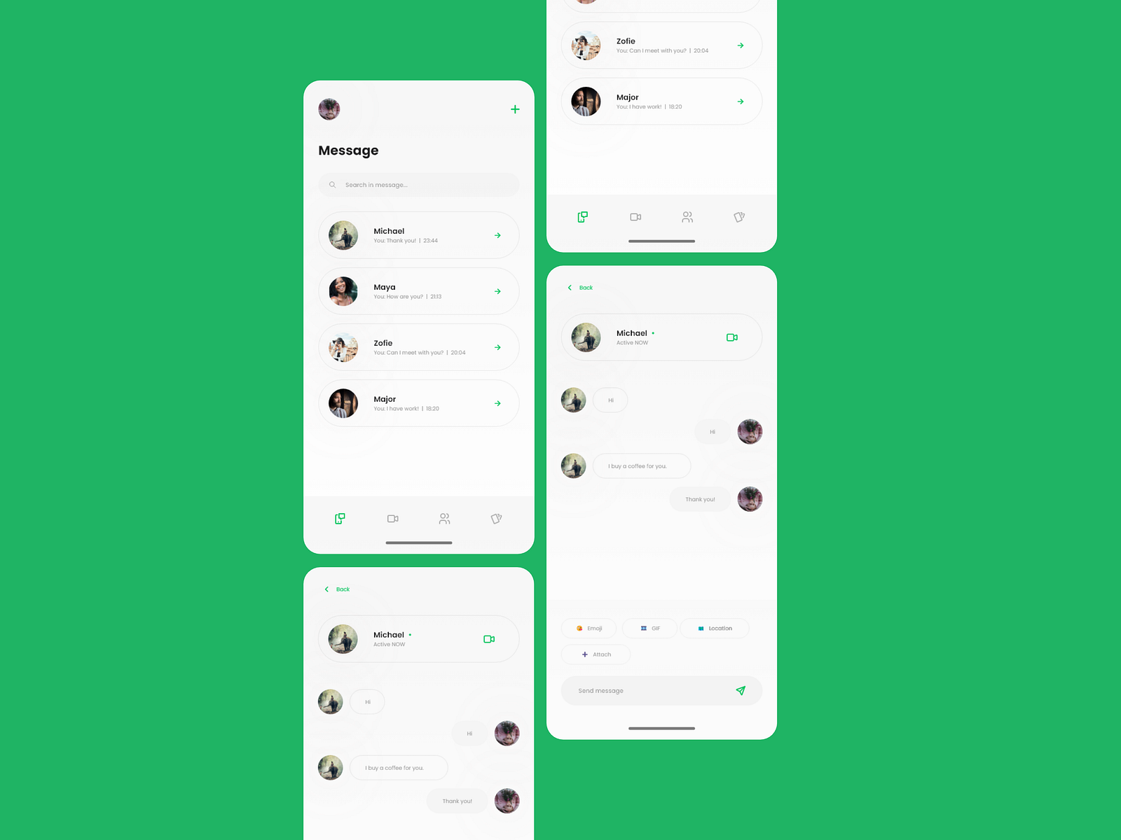 Daily UI - Direct Message by uikamil on Dribbble