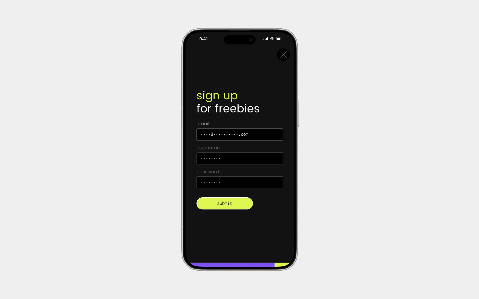 Daily UI Challenge #001 — Sign Up by Shawn Meek on Dribbble