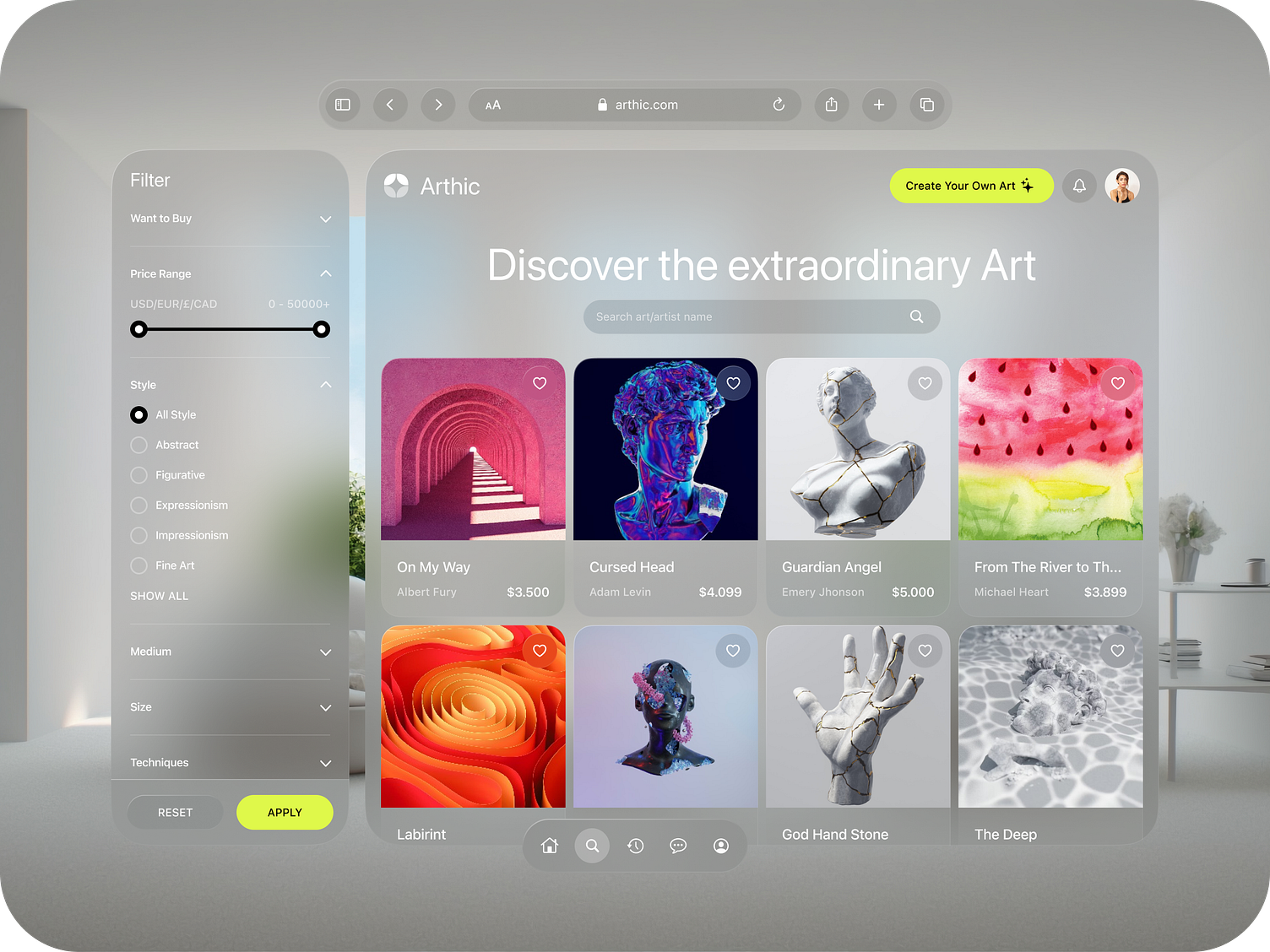 Arthic - Spatial Art Marketplace by Rusdhy Jasmin for Pickolab Studio ...