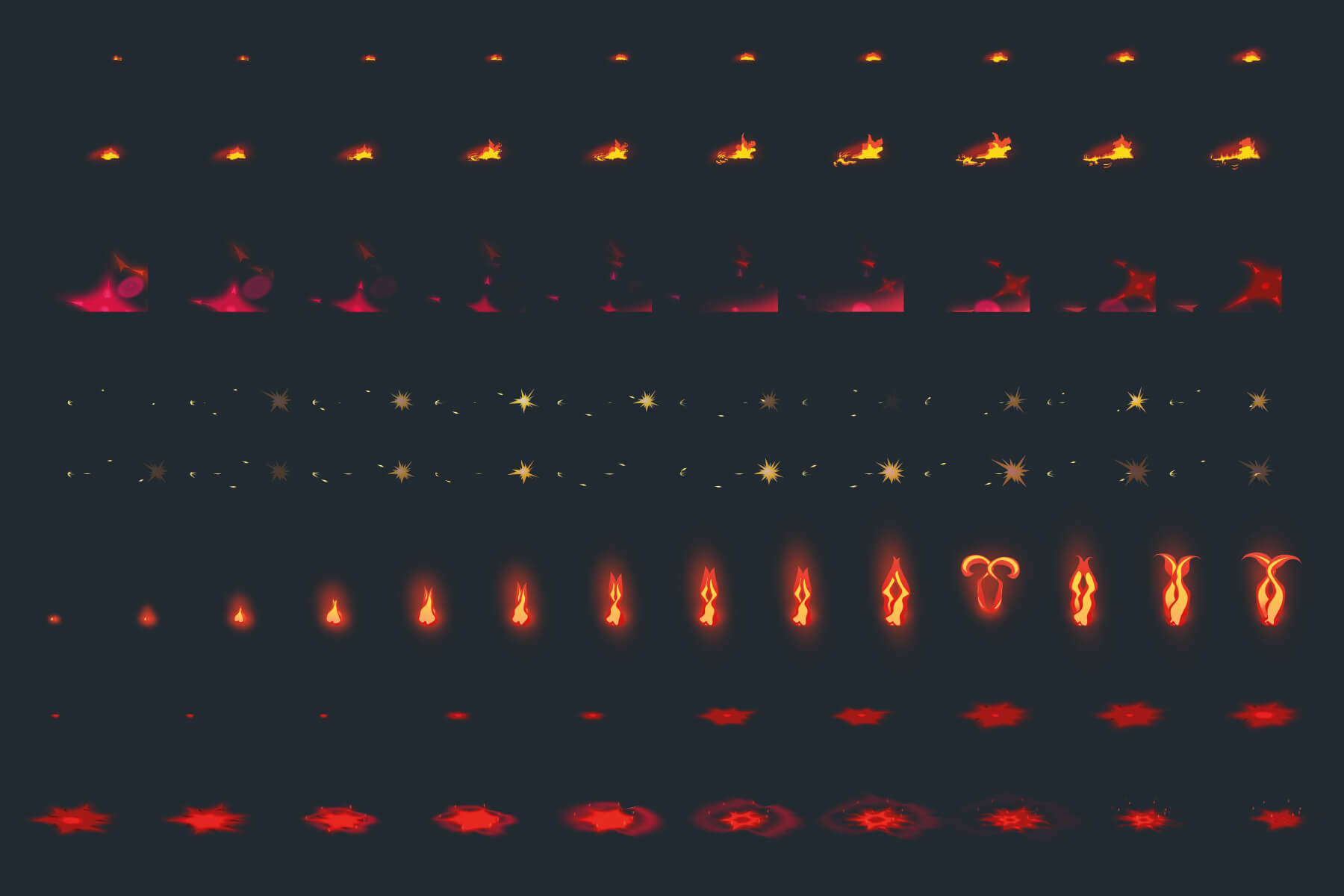 Free Flame Effects Sprite Pack by 2D Game Assets on Dribbble