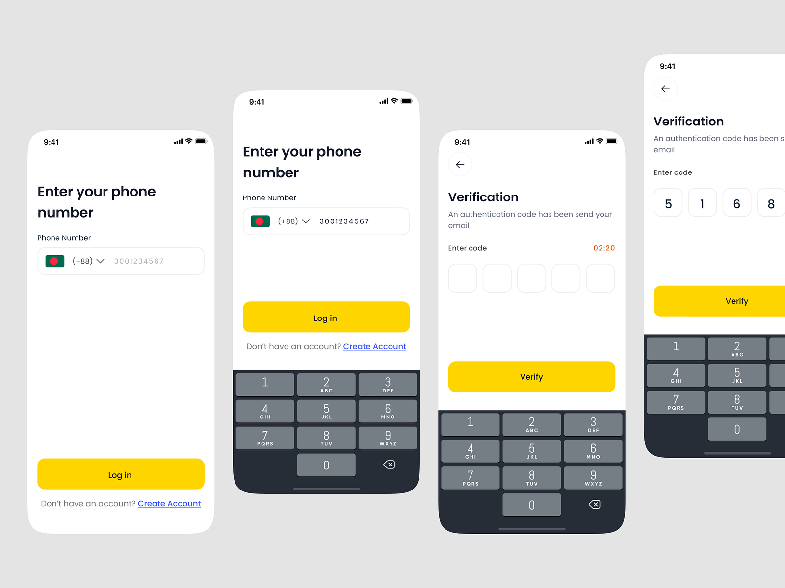 Login with mobile phone by Mahbub 🔥 on Dribbble