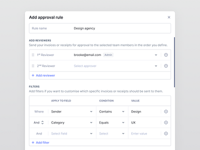 Approval rules by Aditya Udayakumar on Dribbble