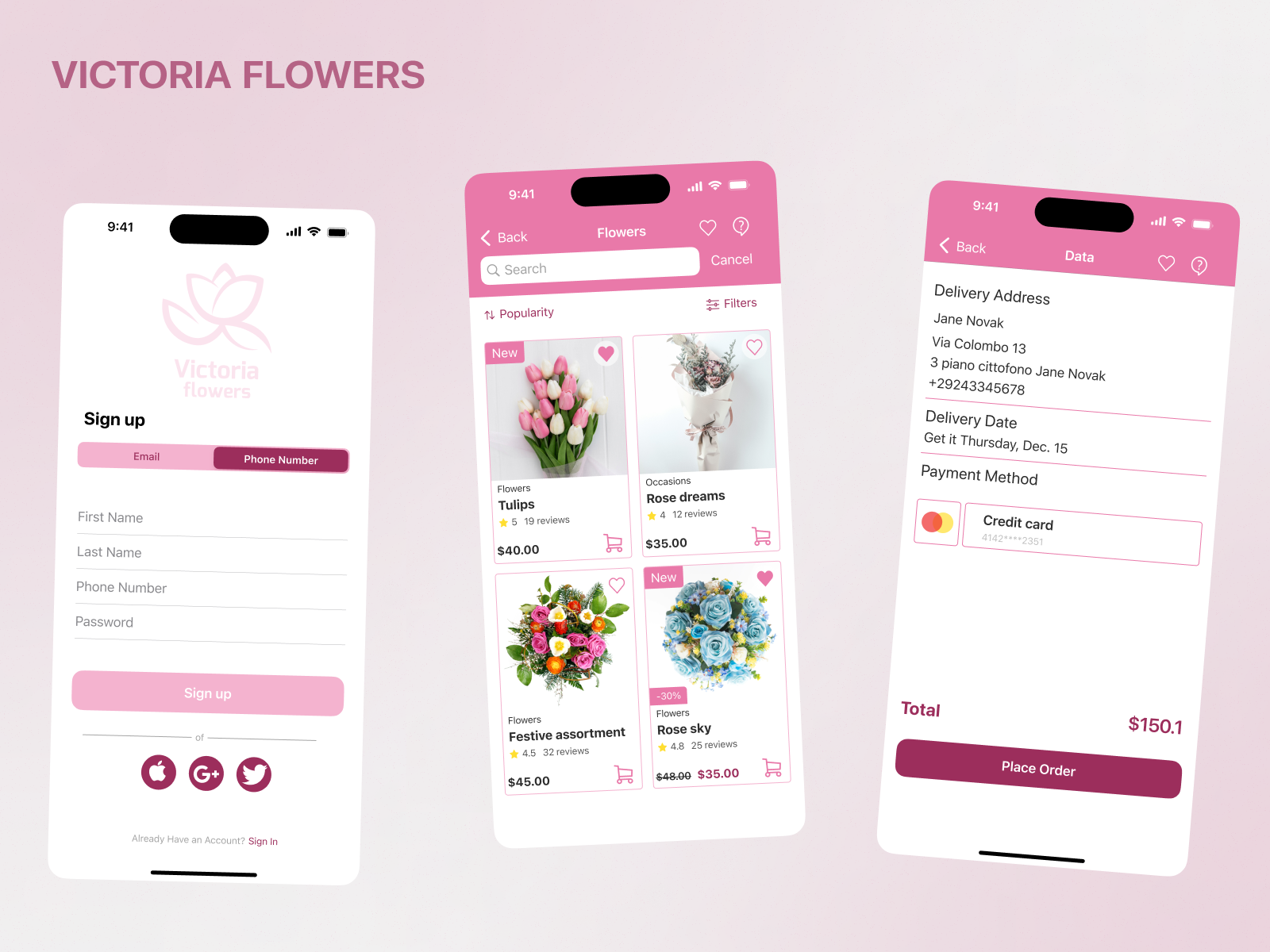 Victoria Flowers Mobile App by Alexander Russo on Dribbble