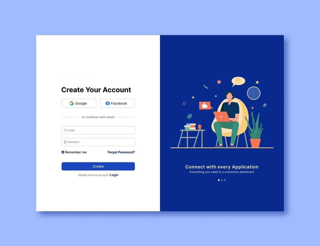 Ui of Sign Up/Log in page by Mojaffor Hossain Sahil on Dribbble