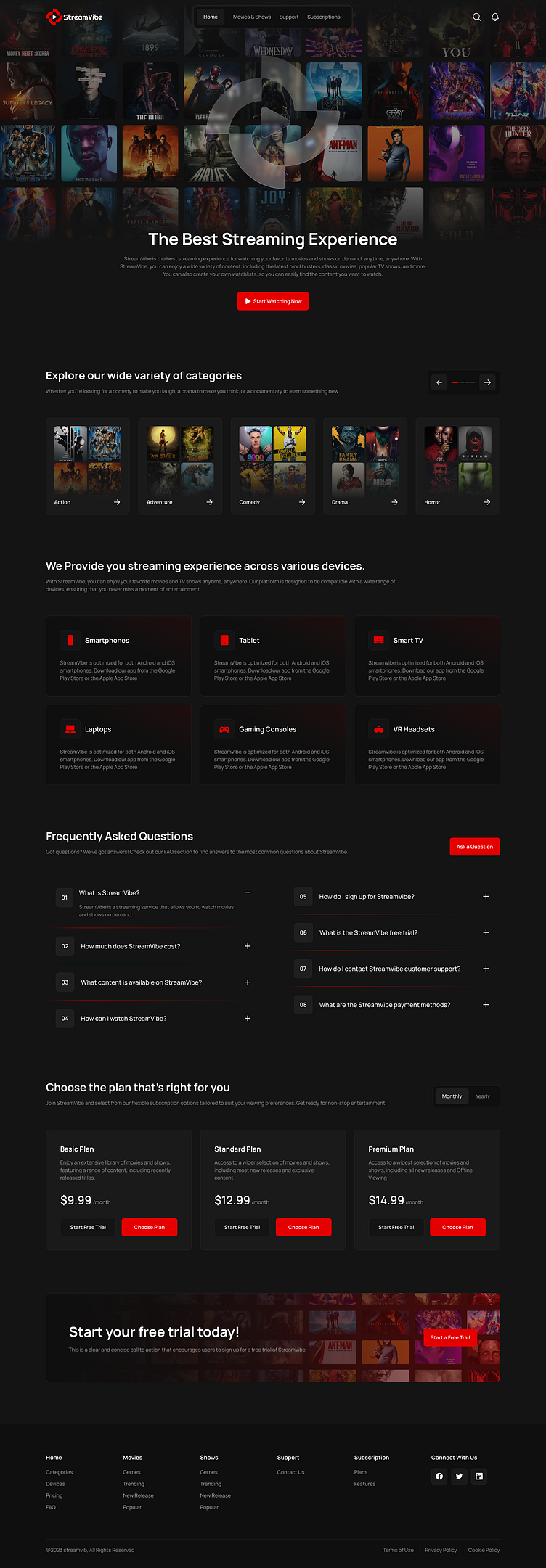 Home Page Design of Video Streaming Website by Produce UI Resources for ...