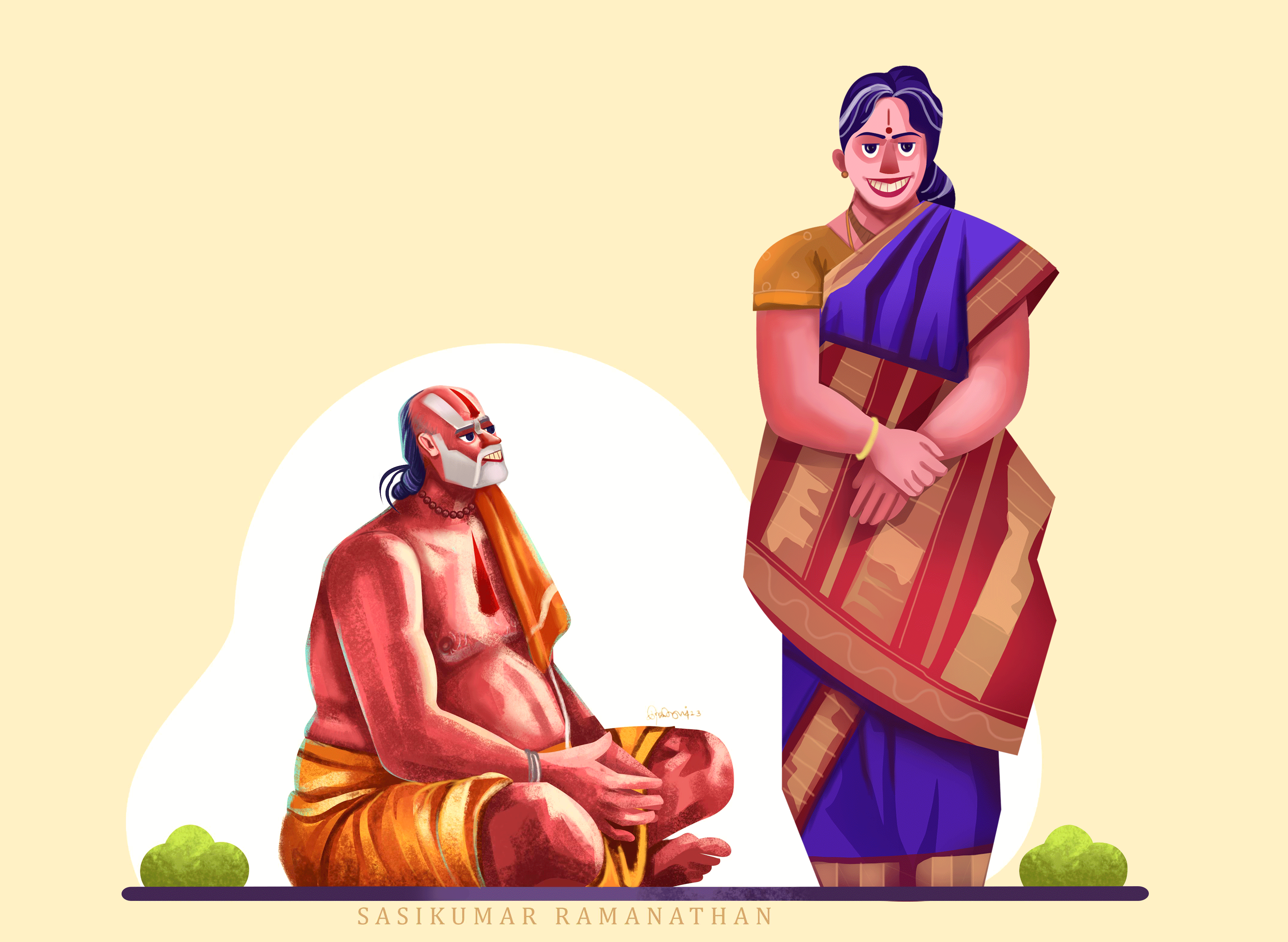 brahmin character (Mami and mam) by Sasikumar Ramanathan on Dribbble