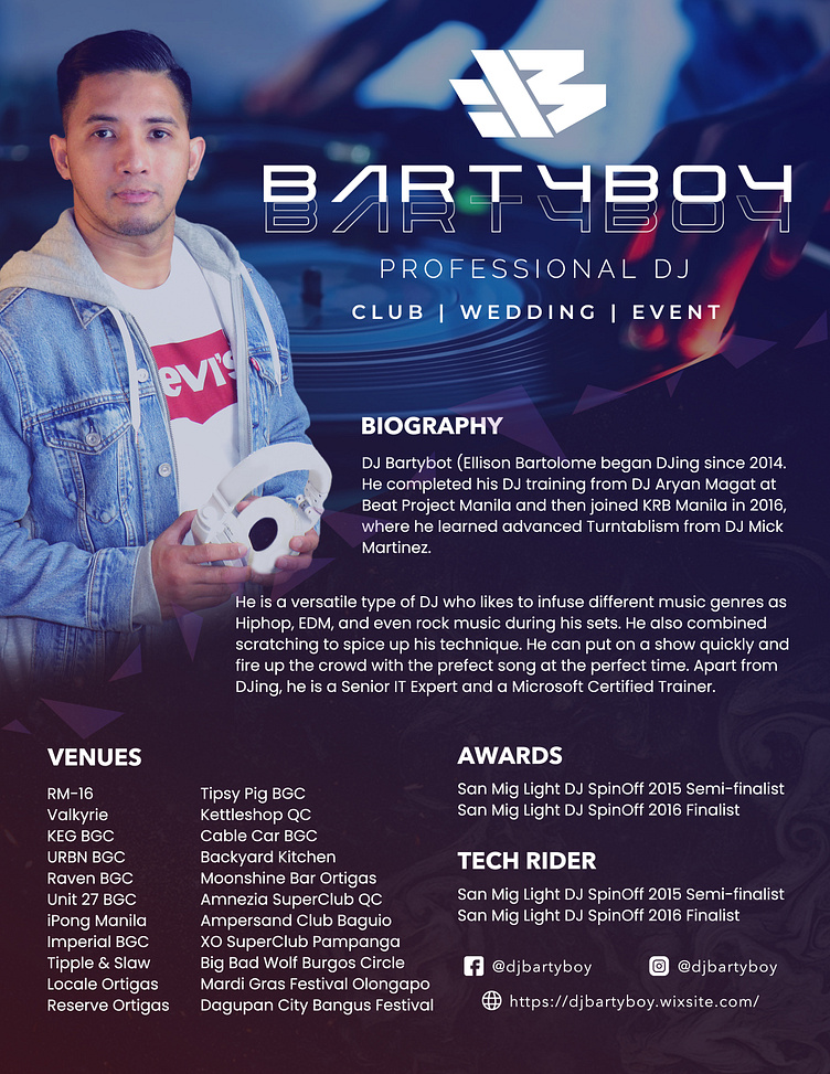 DJ BartyBoy DJ Press Kit by Resty John Bellon on Dribbble