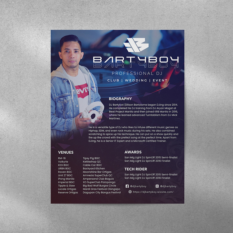 DJ BartyBoy DJ Press Kit by Resty John Bellon on Dribbble