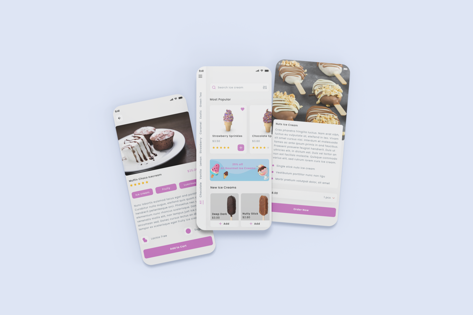 Ice Cream Mobile App by Yaleni on Dribbble