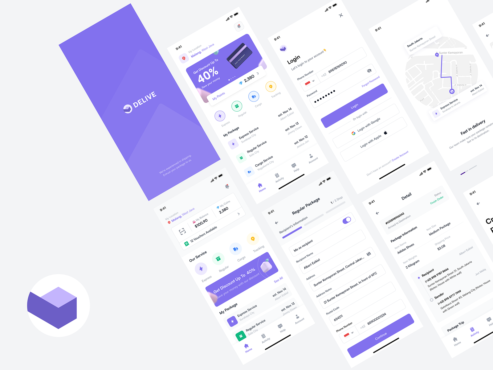 Delive - Shipping Mobile App by Pixlayer on Dribbble