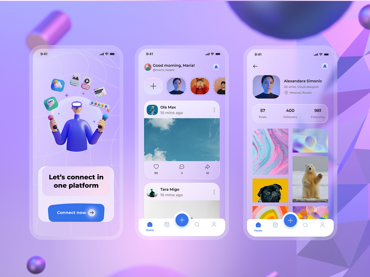 Glass morphism UI by DesignBysuha on Dribbble