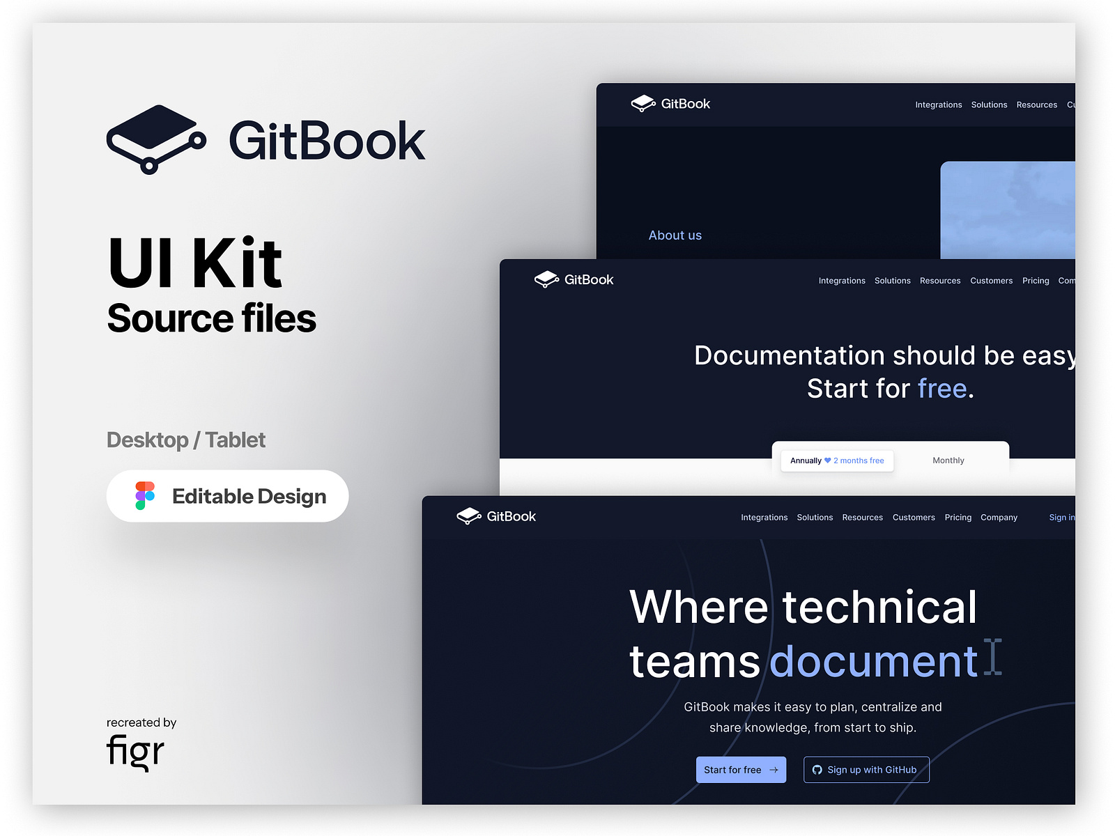 Gitbook Web UI (Recreated) by Figr Design on Dribbble