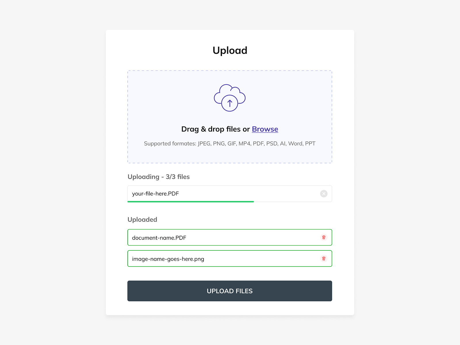 File Upload UI by Emmanuel Ben on Dribbble