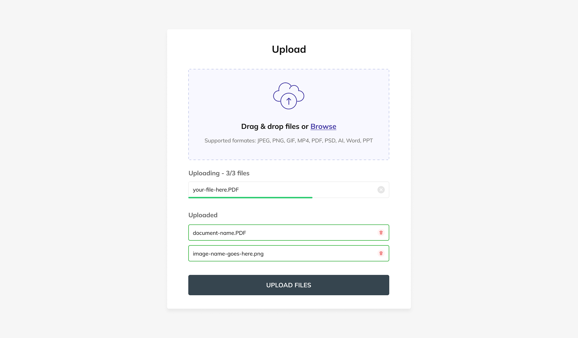 File Upload UI by Emmanuel Ben on Dribbble