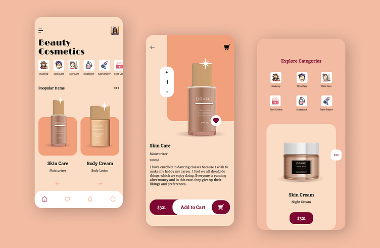 Beauty Cosmetics App Design by Pratik Parate on Dribbble