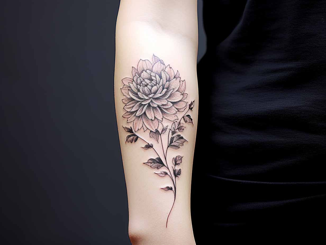 Chrysanthemum Birth Flower Tattoo - November Tattoo by Birth Flower ...