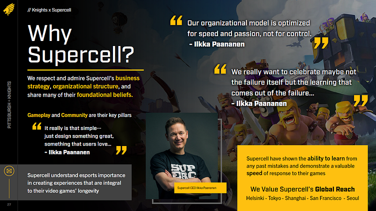 The Pittsburgh Knights - Supercell Presentation Deck by Emi Jack on Dribbble