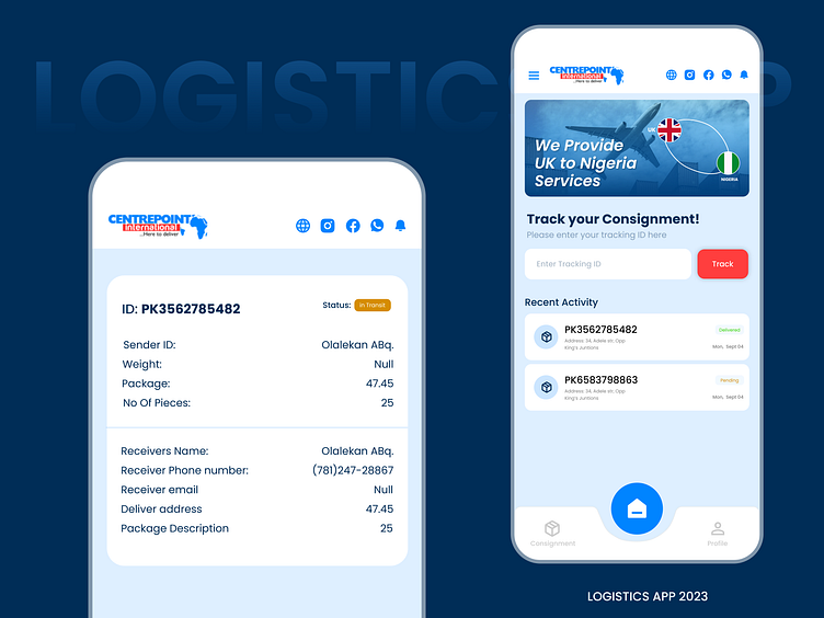 LOGISTICS APP UI by Sunny Okon on Dribbble