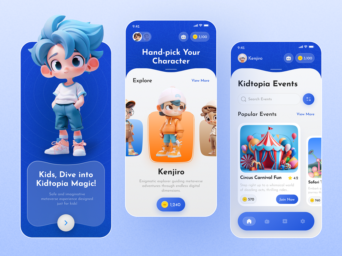Kidtopia - Metaverse Kids Events App UI by MQoS UI/UX for MultiQoS on ...