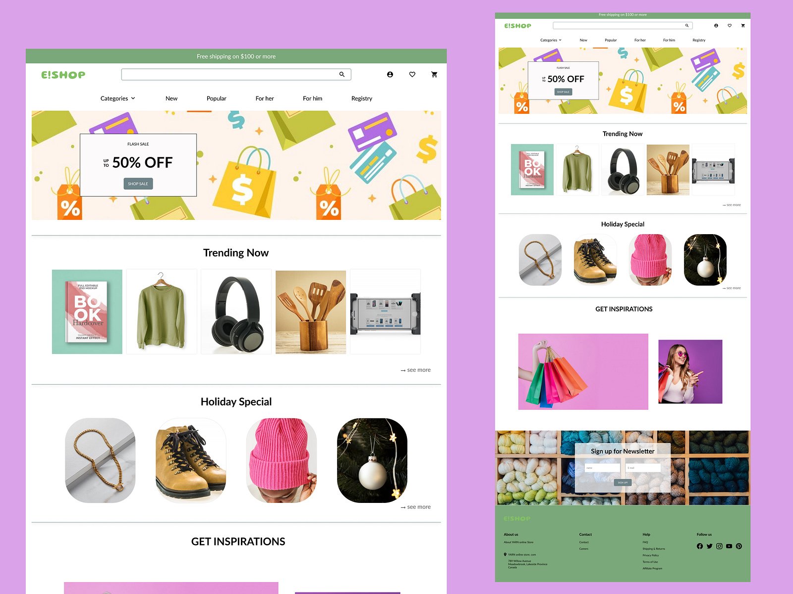 E-commerce Shop UI design by Rie on Dribbble