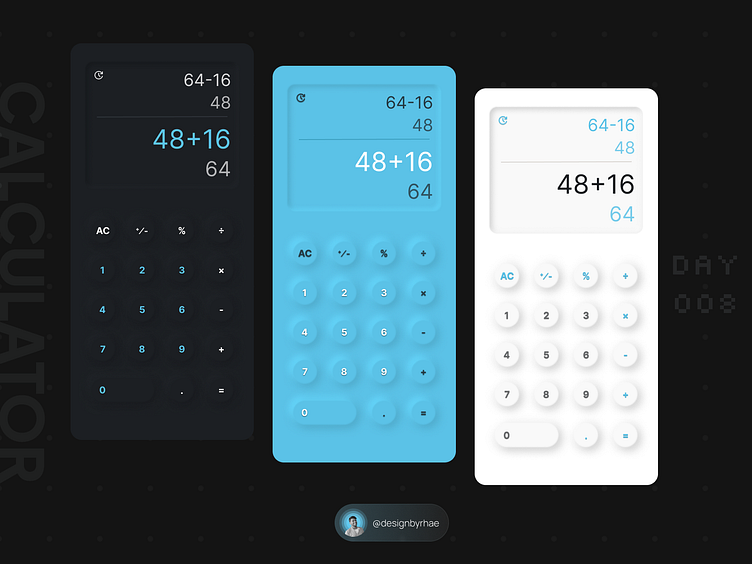 Calculator (Neumorphism) by Rajesh Kumar on Dribbble
