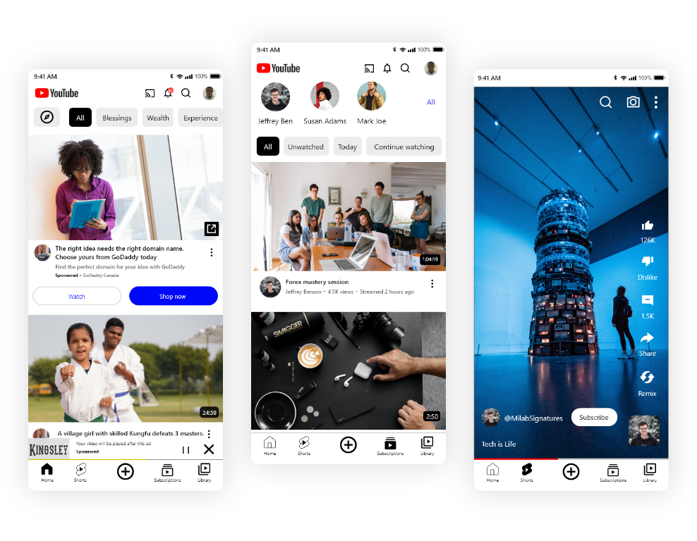 Redesigned YouTube Mobile App for Enhanced User Experience. by Kingsley ...