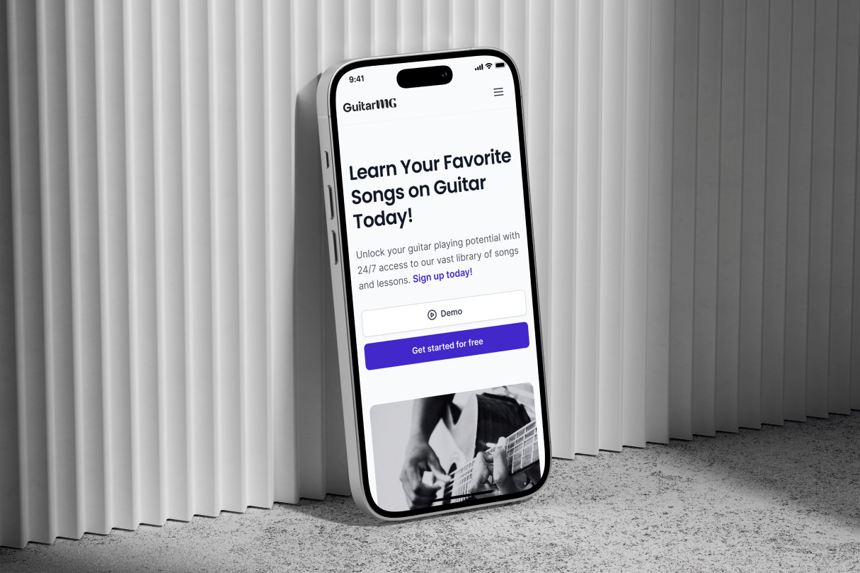 GuitarMG ⎯ Online Guitar Lessons Website Design by Miguel Martinez ...