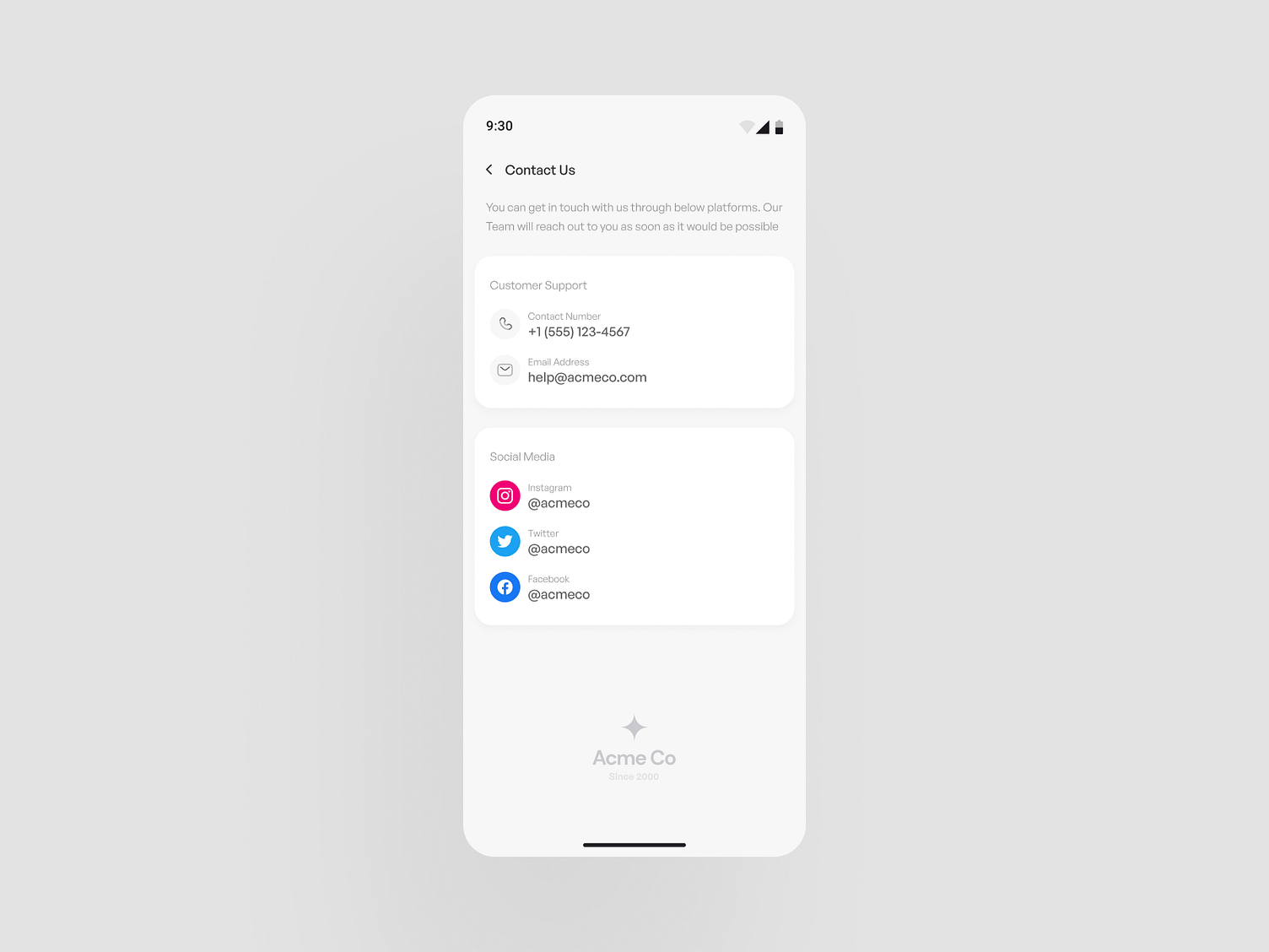Contact Us Screen Mobile UI Design | Contact Screen App UI/UX by Vikas Assudani // Product ...