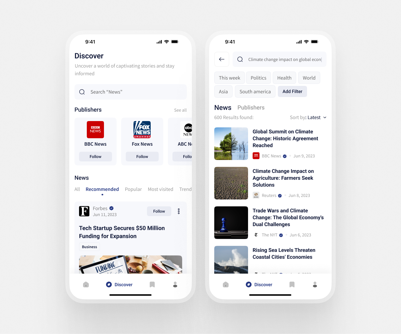 Discover Screens: News App Ui Design by Sahil Mondal (AlphaCrease ...