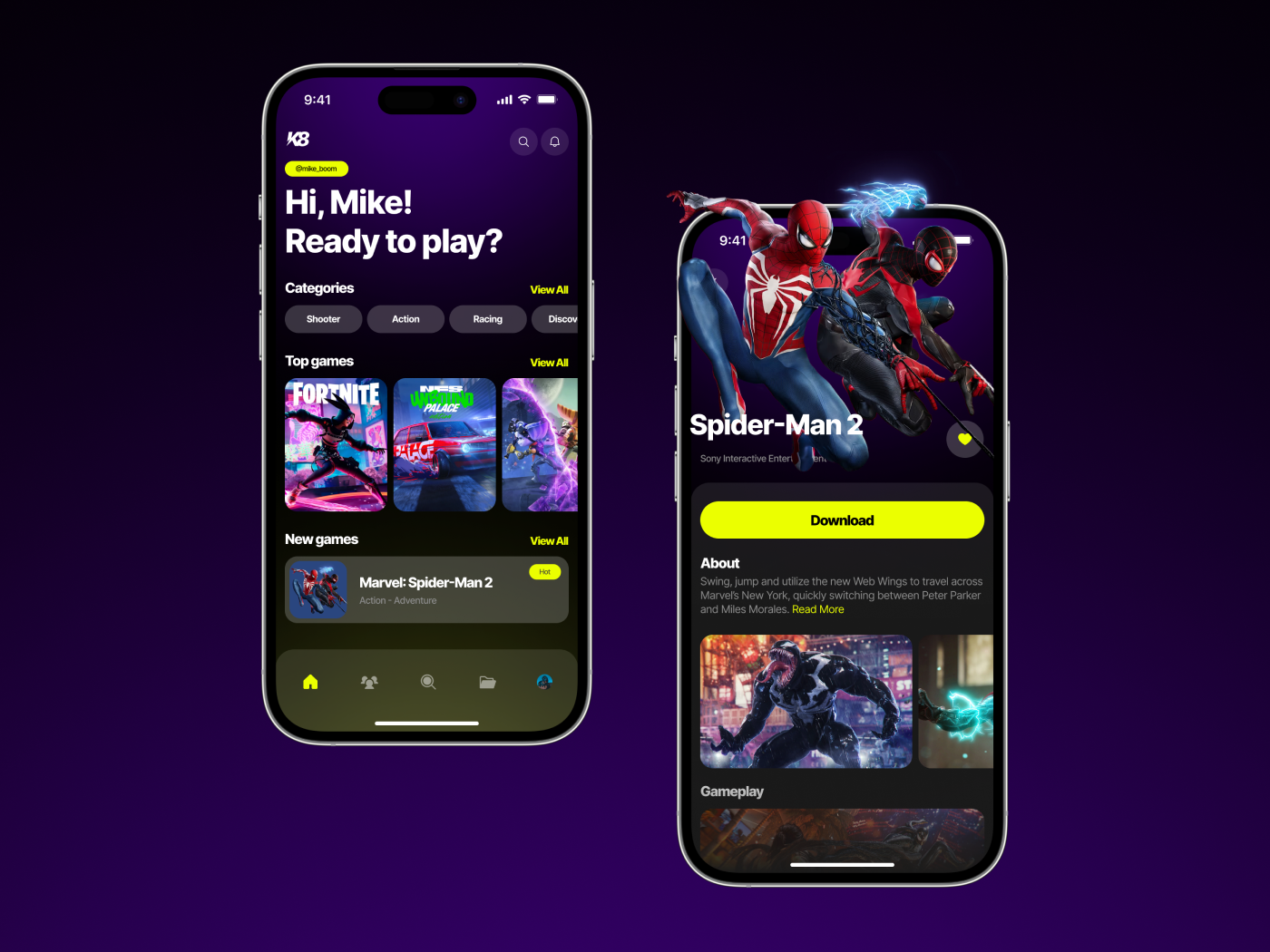 K8 Gaming app - Platform for Gamers Design by Fulcrum Rocks - Mobile ...