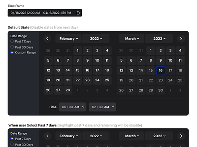 Custom Datepicker with different date range by Vineesh Vijayan on Dribbble