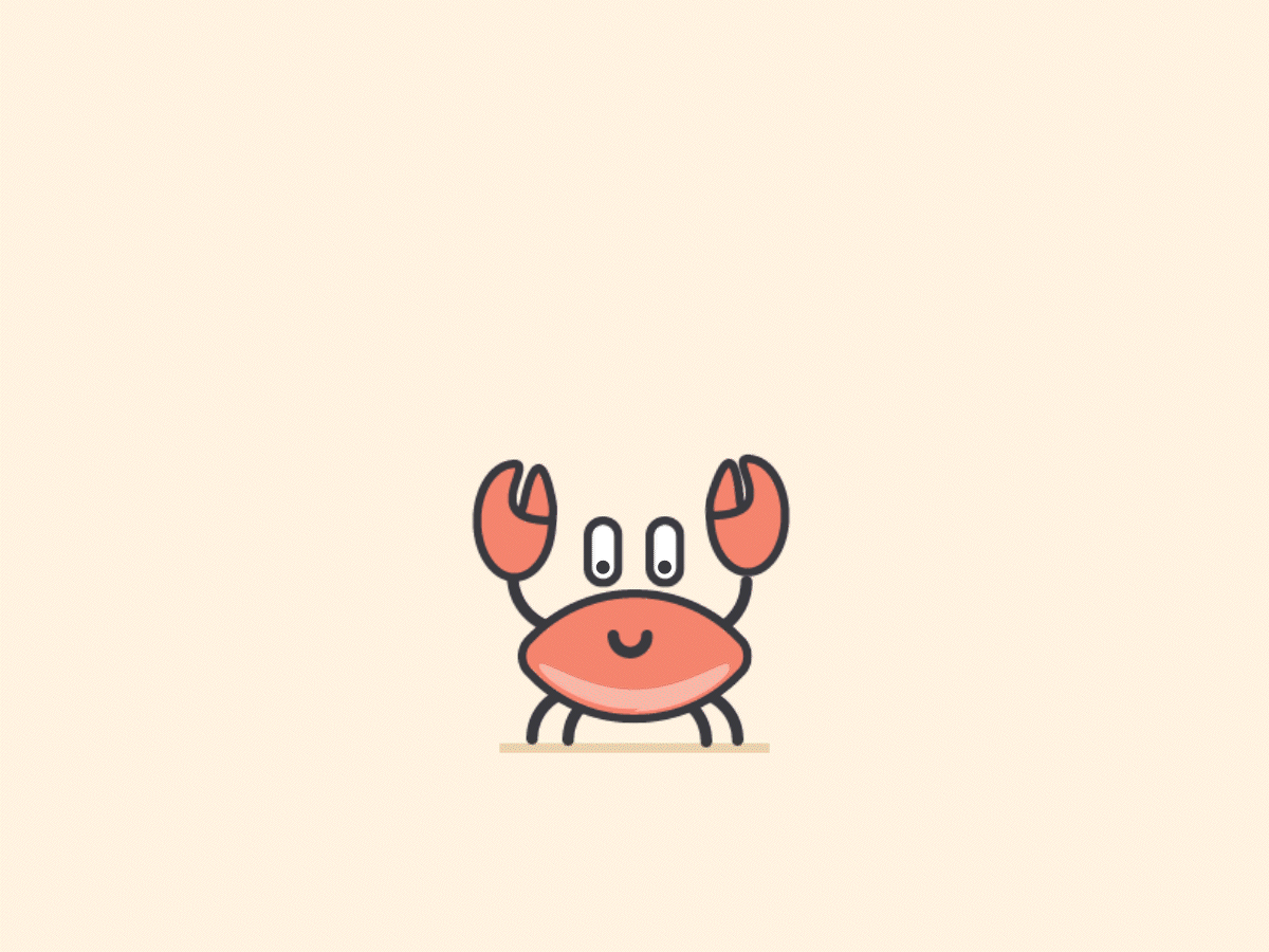 Tiny Crab - GIF by Kr8v.in on Dribbble