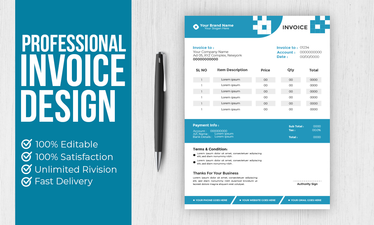 Invoice Design by Jahid Ahmed on Dribbble