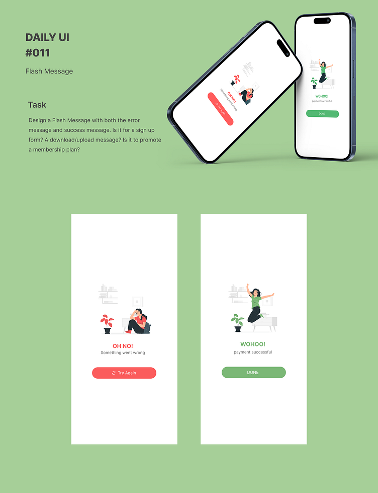 Daily UI #011 (Flash Message) by Nahda Nk on Dribbble